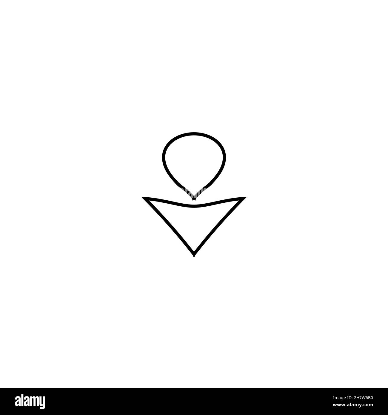 Location line icon. Simple style travel map poster background symbol ...