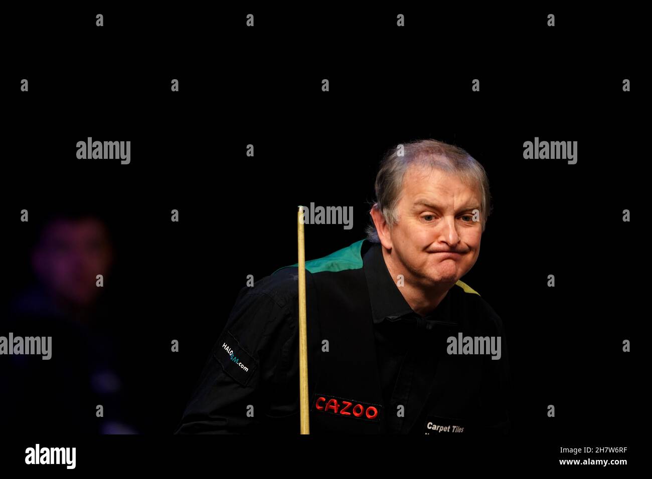 Barry Pinches in action during day three of the Cazoo UK Championship ...