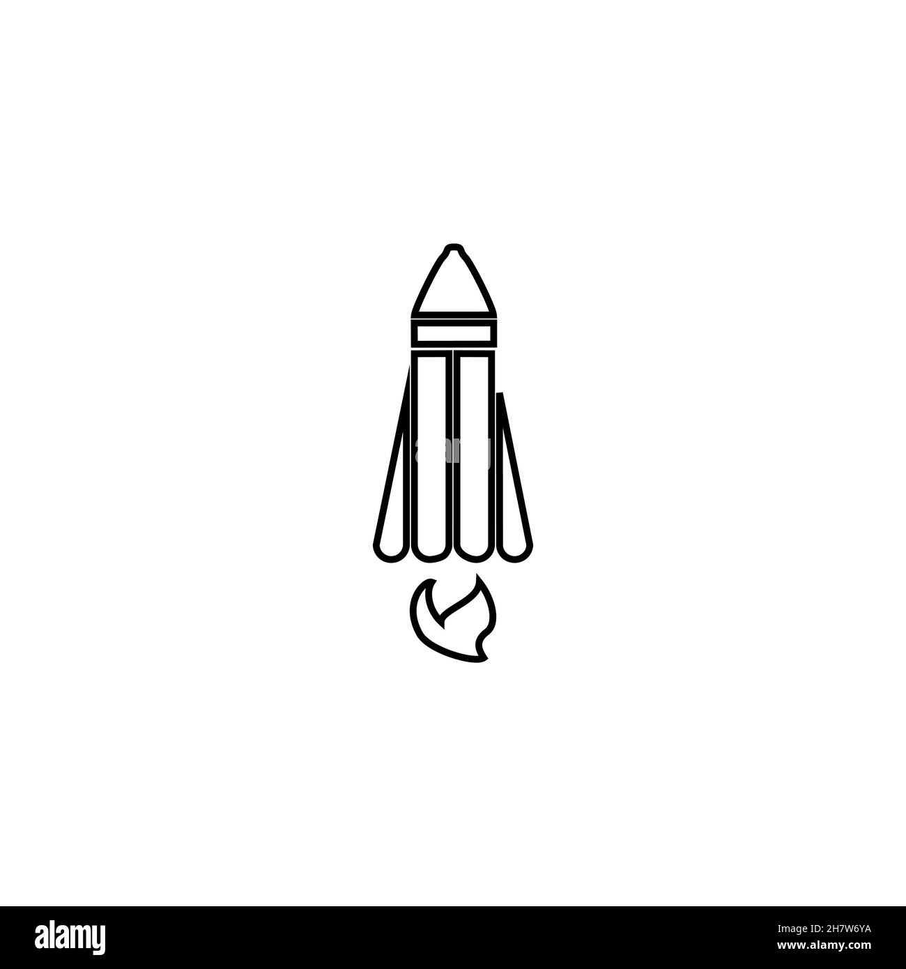 Rocket iconline icon. Simple style fast speed poster background symbol ...