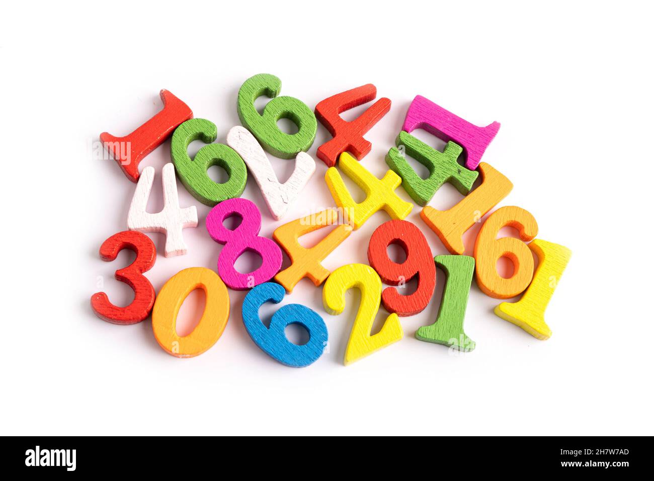 Math number colorful on white background, education study mathematics ...