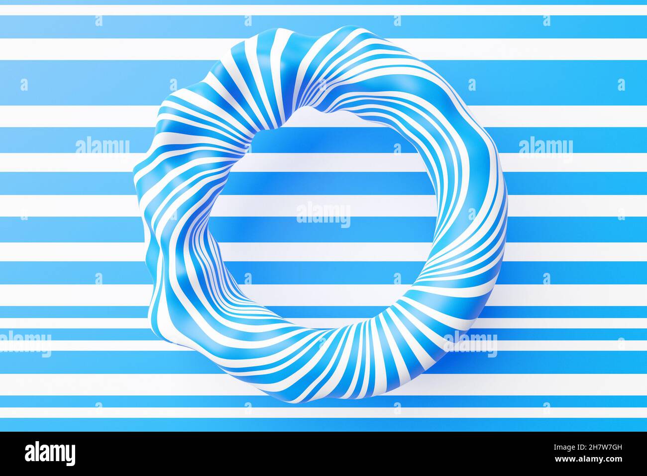 3D illustaration of a blue and white portal . Fantastic cell.Cyber ...