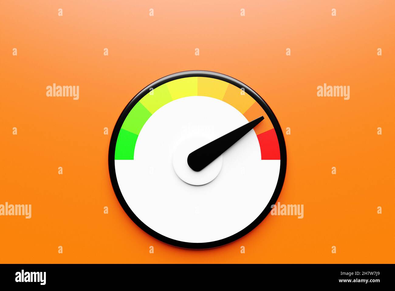 3d illustrating round control panel icon. High risk concept on ...