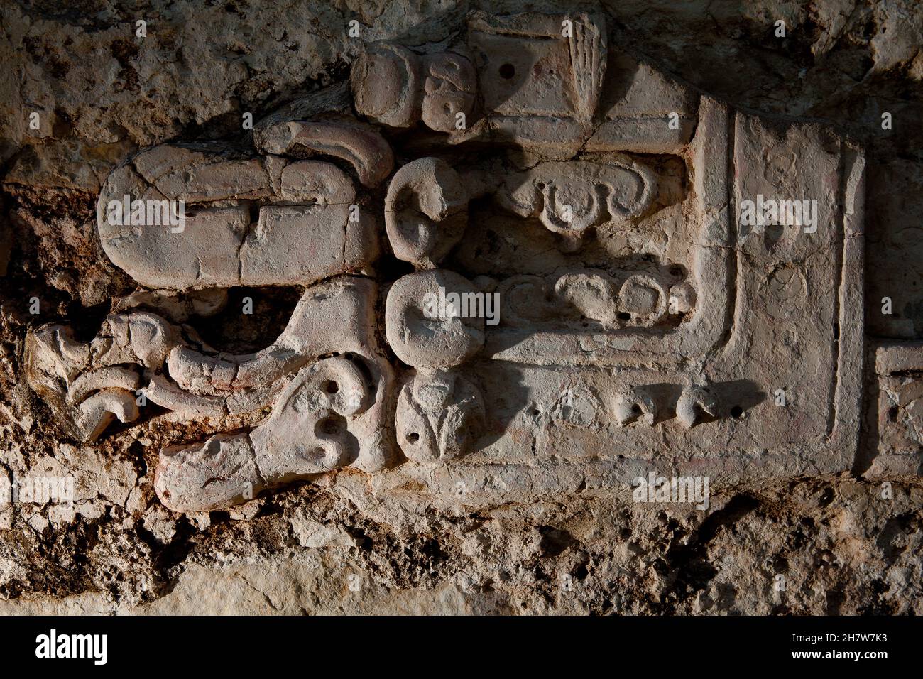 ancient mayan bas relief carvings and sculpture located on The palace ...