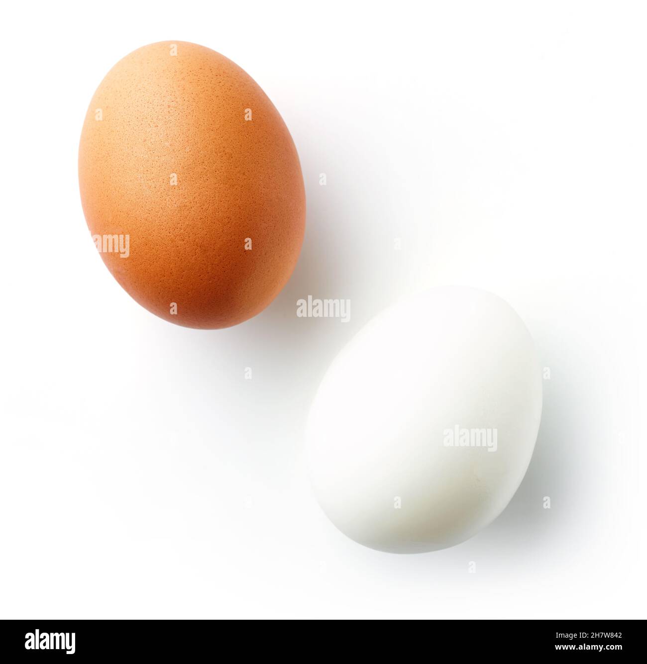 Peeled boiled egg and boiled egg in shell isolated on white background ...