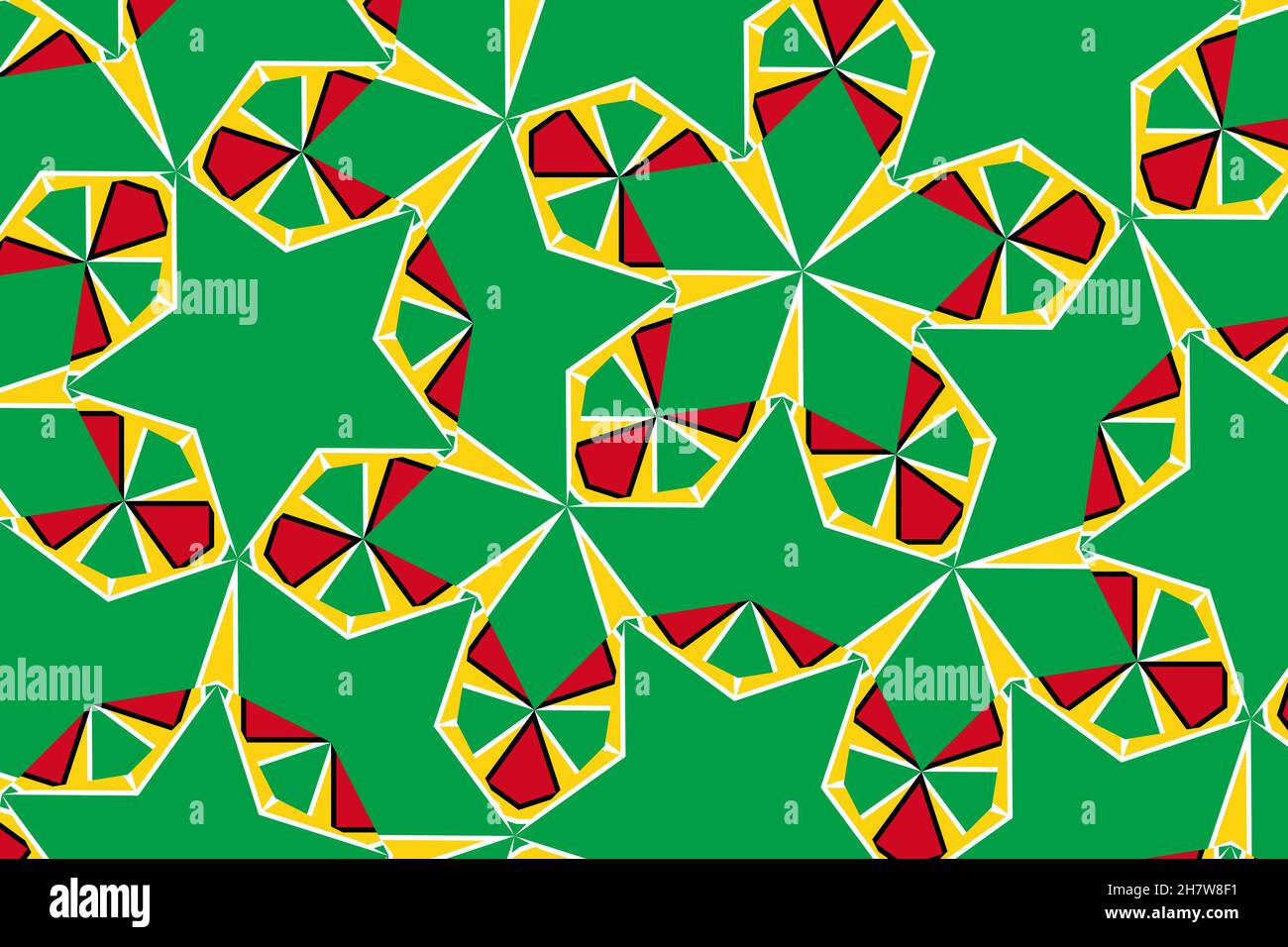 Geometric pattern in the colors of the national flag of Guyana. The ...