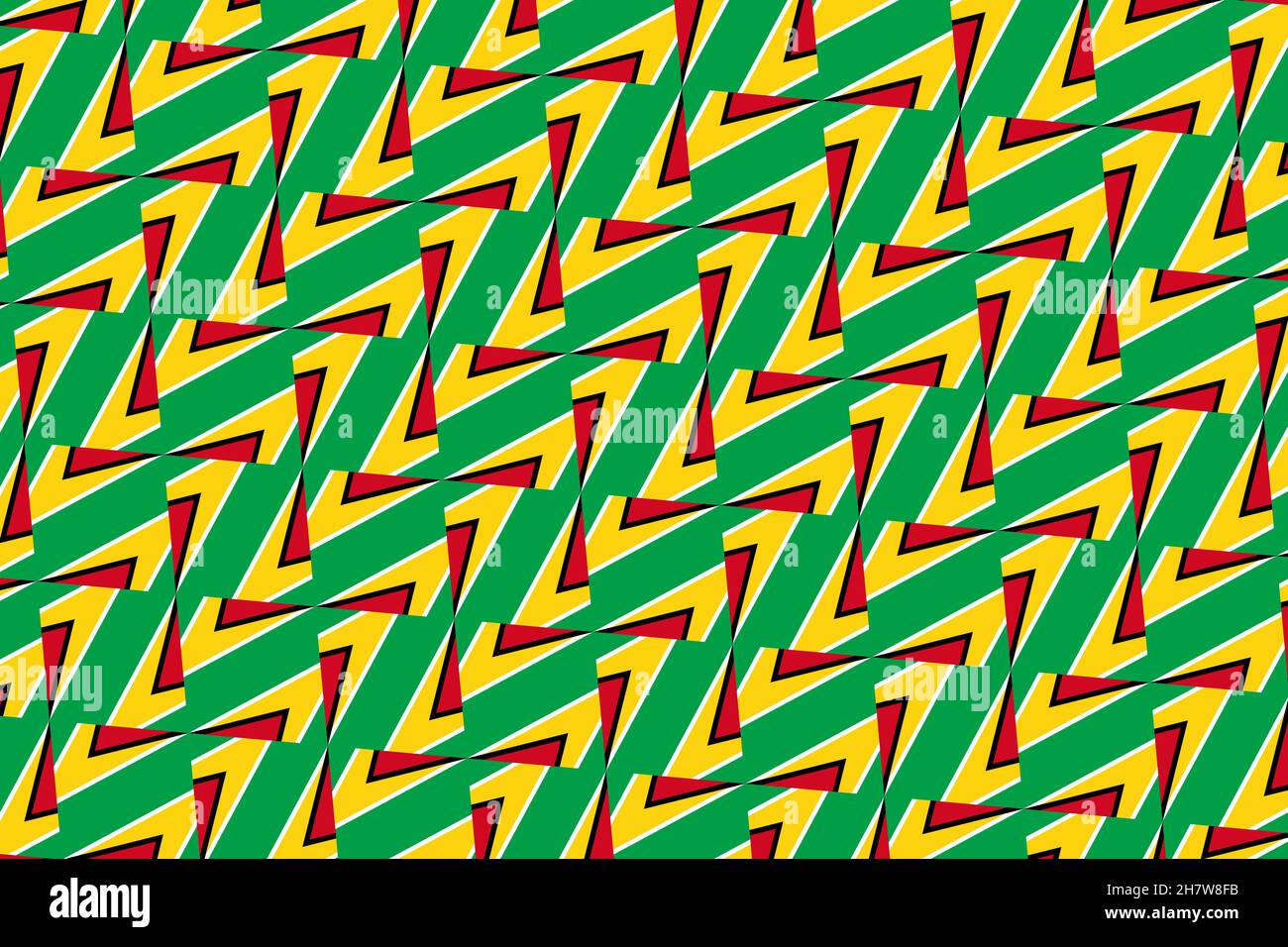 Geometric pattern in the colors of the national flag of Guyana. The ...