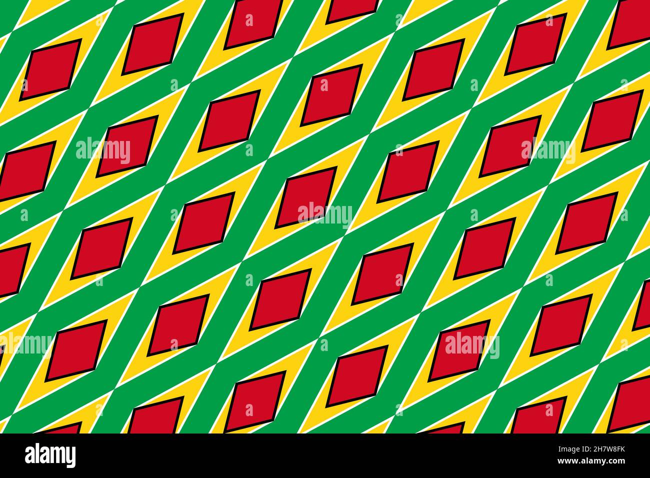 Geometric pattern in the colors of the national flag of Guyana. The ...