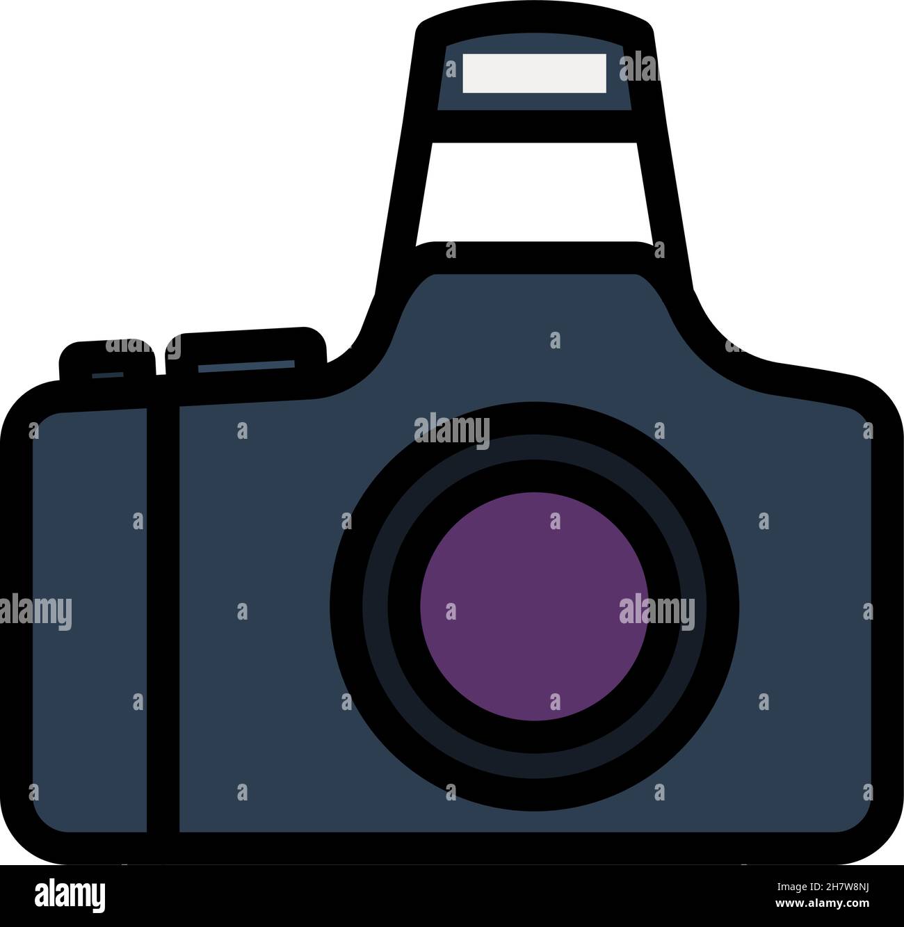 Photo Camera Icon. Editable Bold Outline With Color Fill Design. Vector ...
