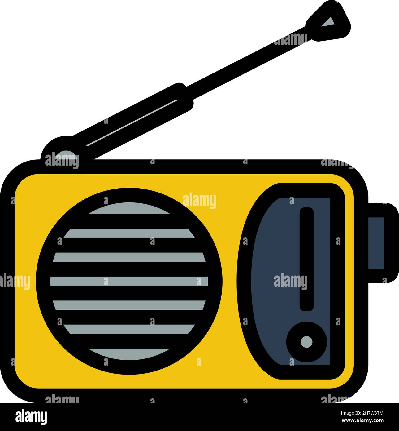 Radio Icon. Editable Bold Outline With Color Fill Design. Vector ...