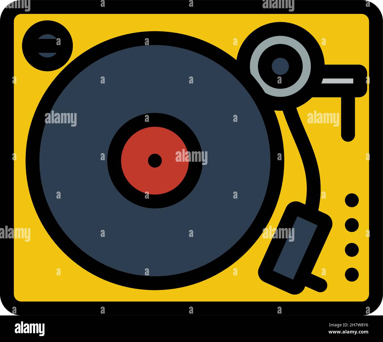 Vinyl Player Icon. Editable Bold Outline With Color Fill Design. Vector ...