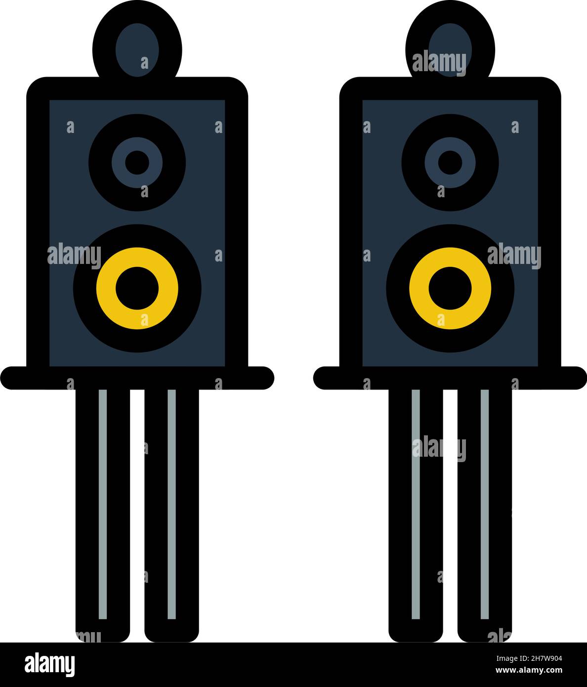 Audio System Speakers Icon. Editable Bold Outline With Color Fill ...