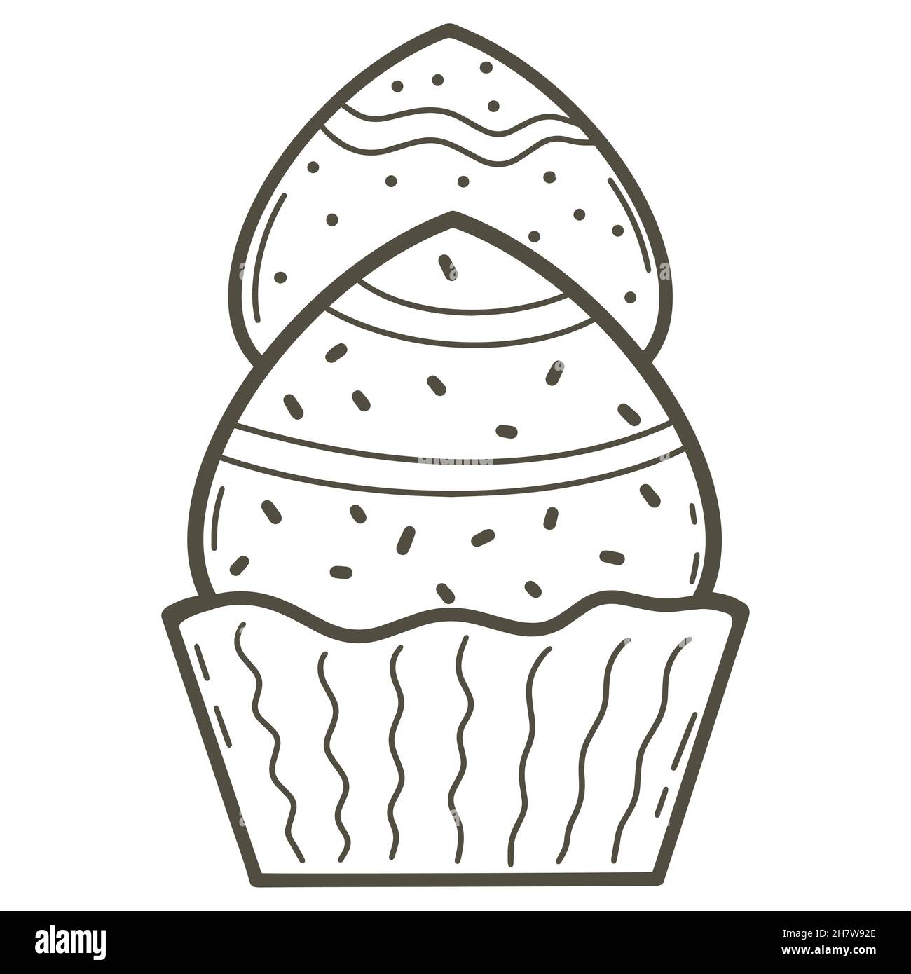 Single cake in doodle style isolated object Stock Vector Image & Art ...