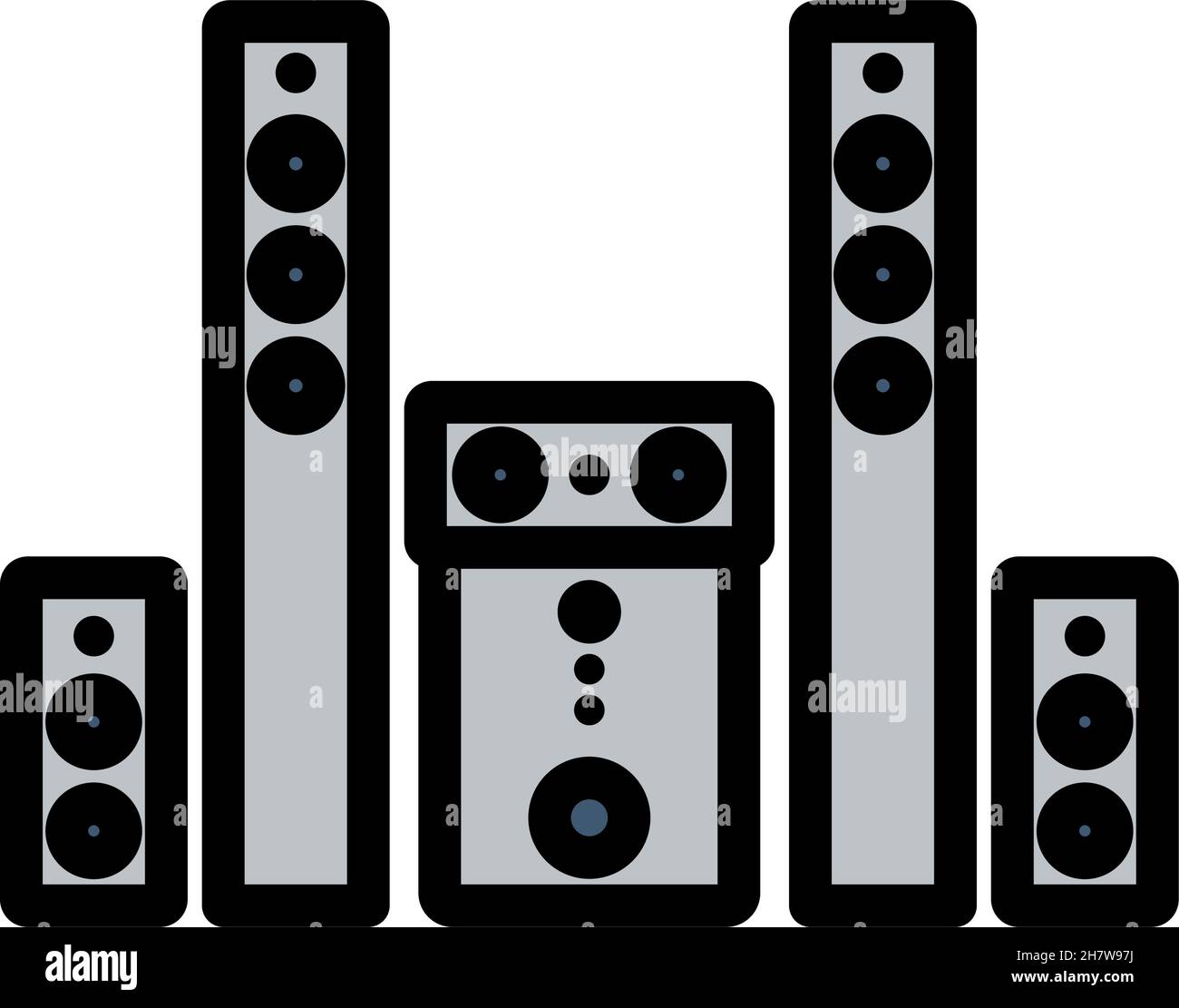 Audio System Speakers Icon. Editable Bold Outline With Color Fill ...