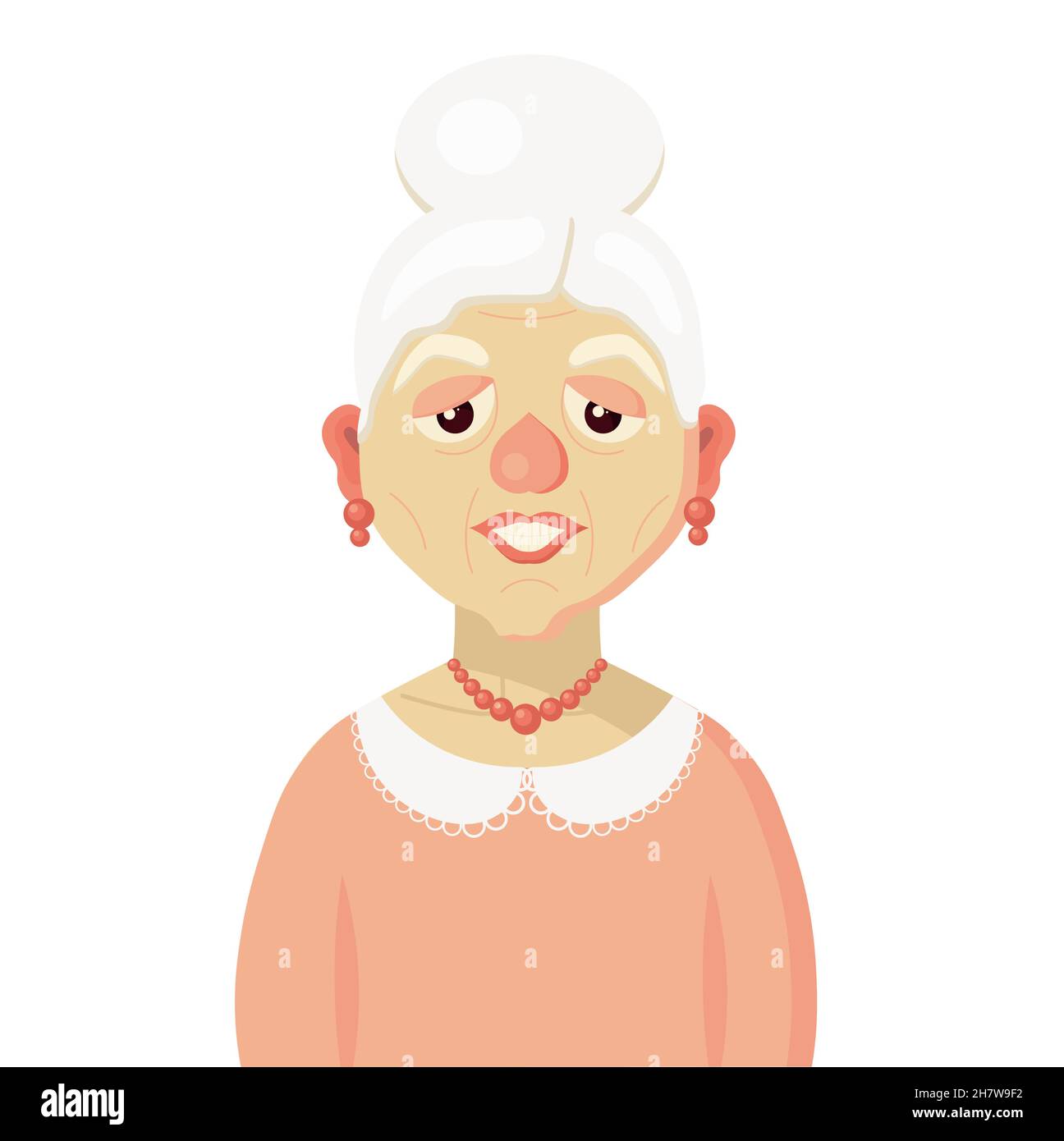 Nice old lady. Old woman. Grandma character. vector illustration ...