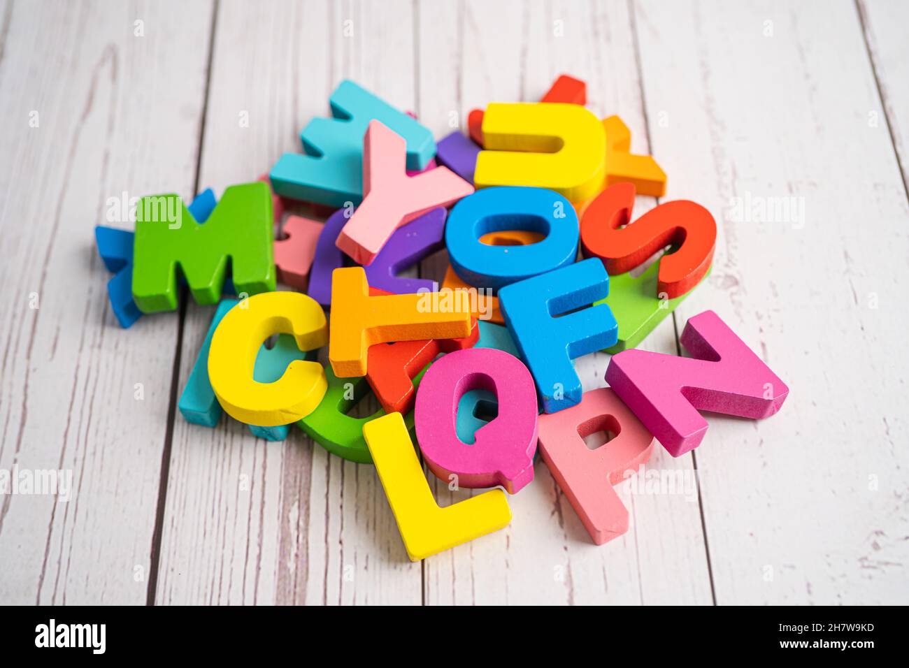 English alphabet colorful wooden for education school learning Stock ...