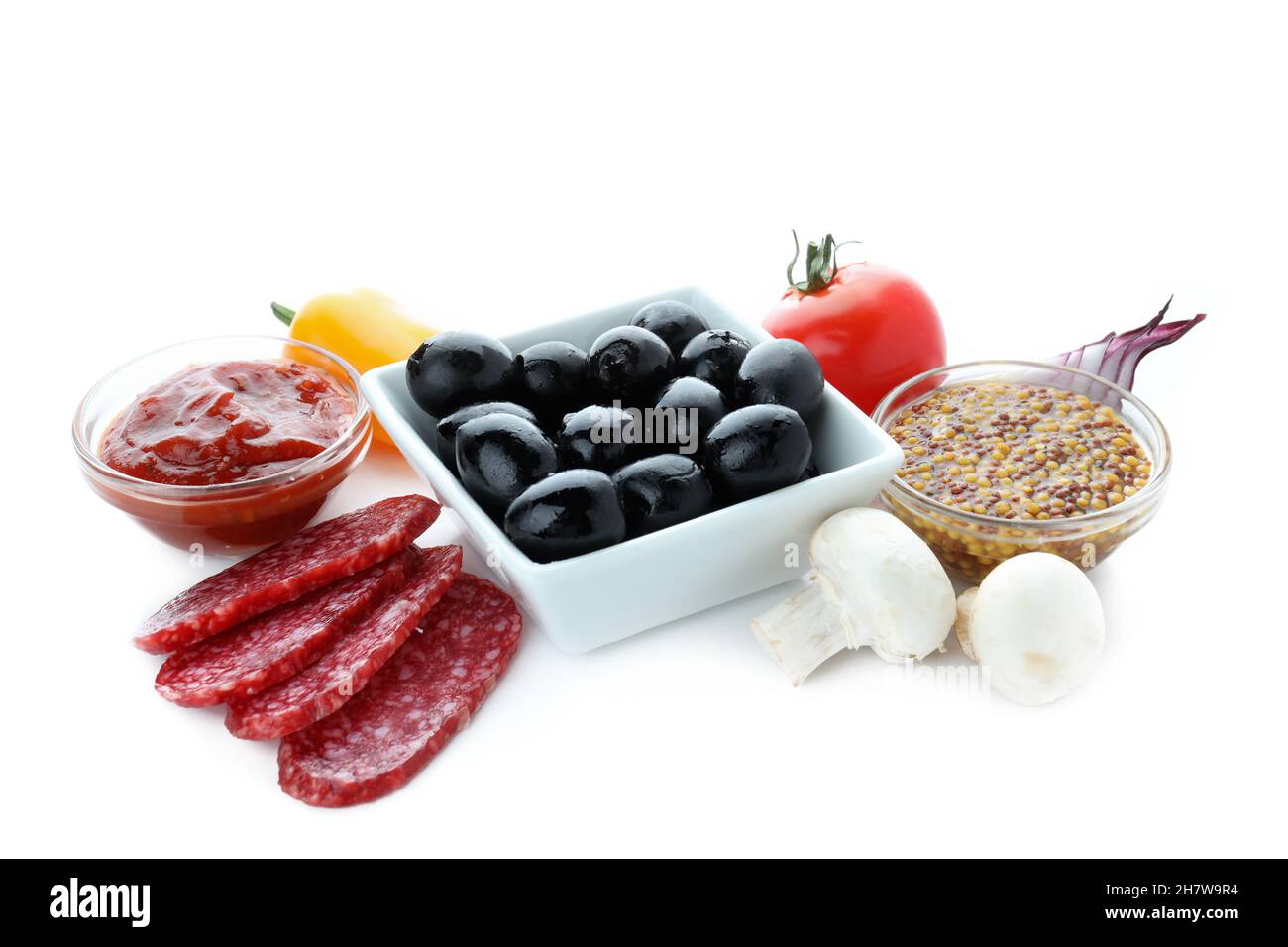 Concept of cooking pizza isolated on white background Stock Photo - Alamy
