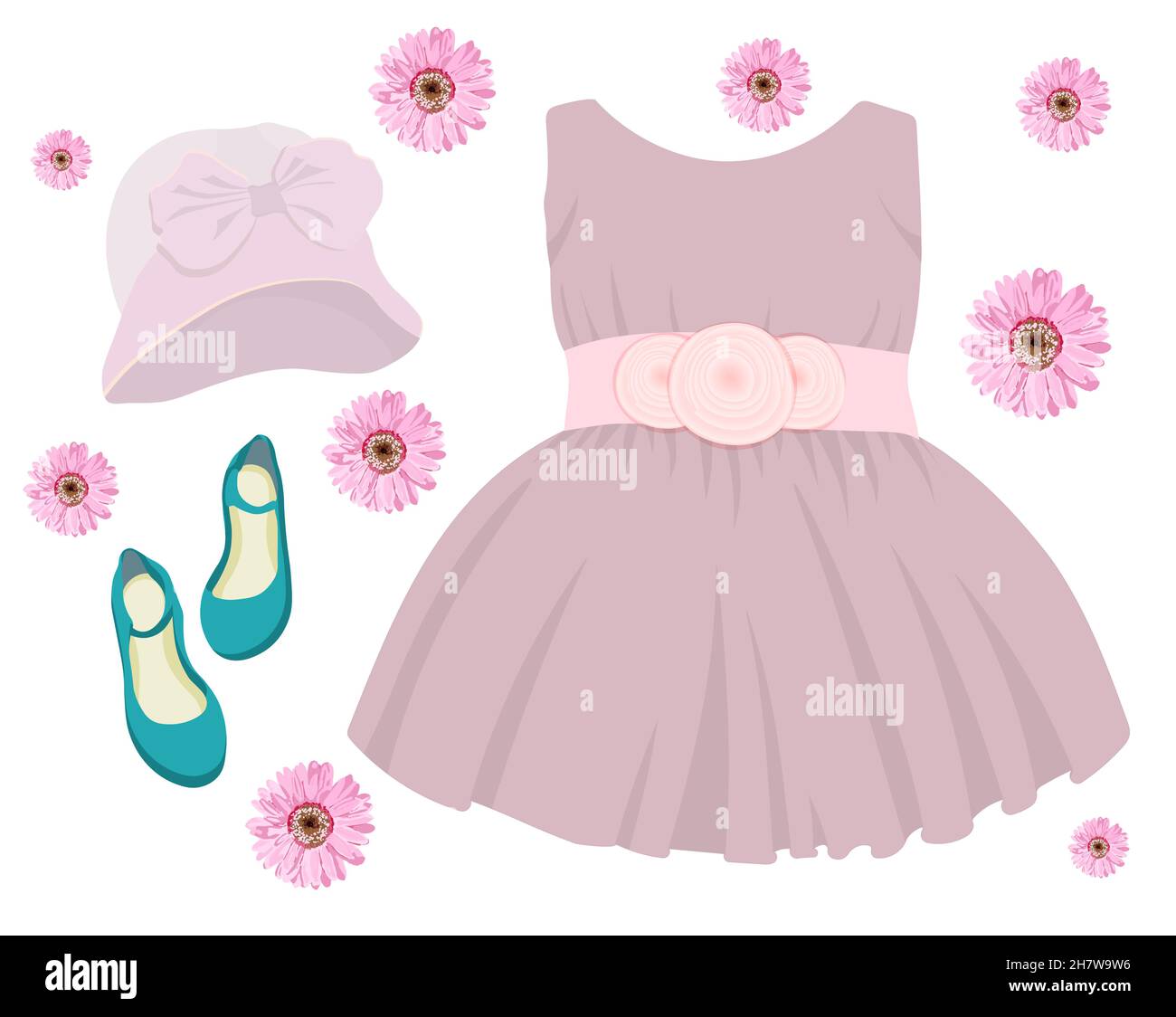 Princess' dress. Doll dress. Ballroom outfit. Tulle skirt. Vector ...