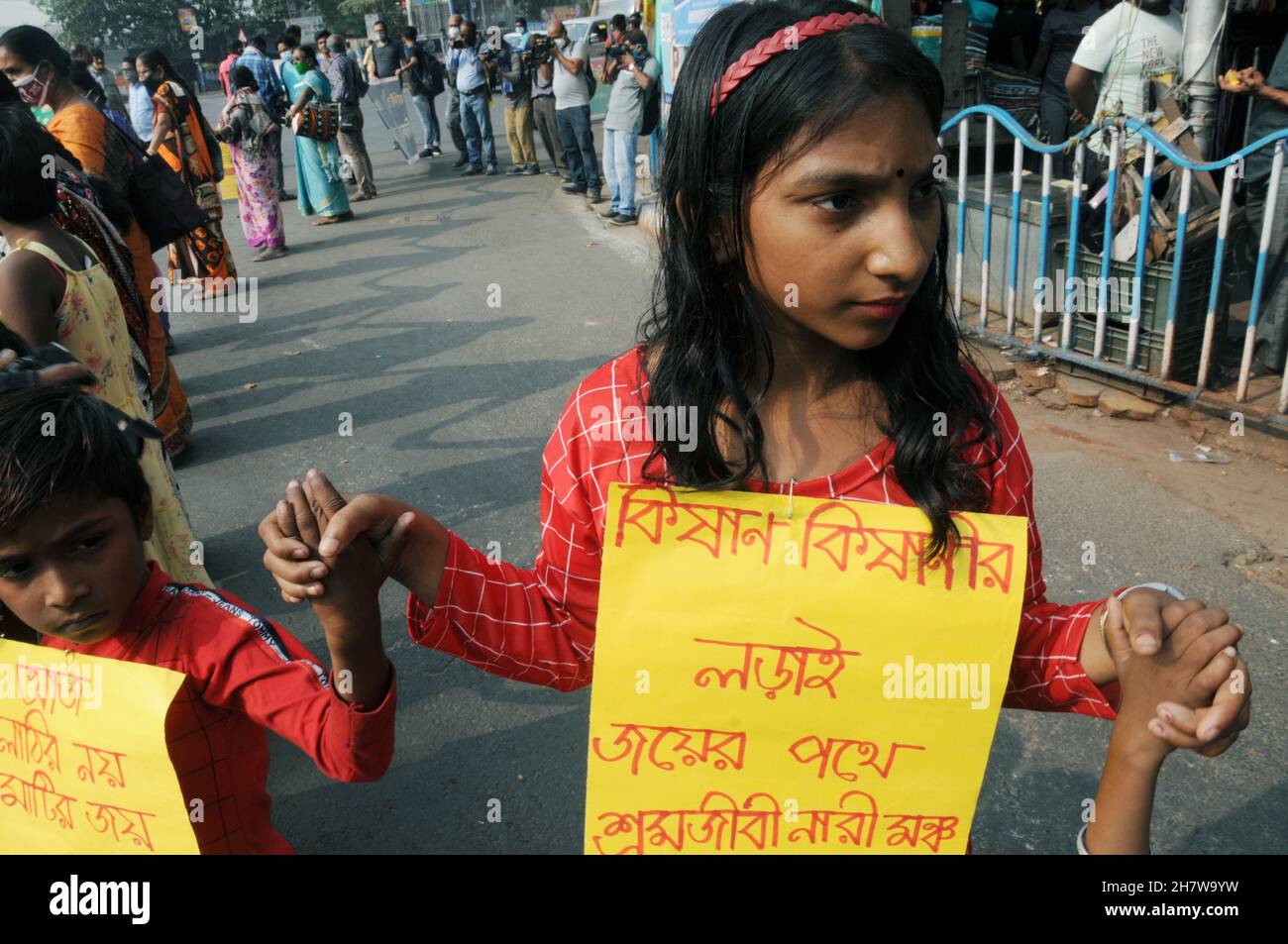 People holding hands as they form a human chain to protest against the ...