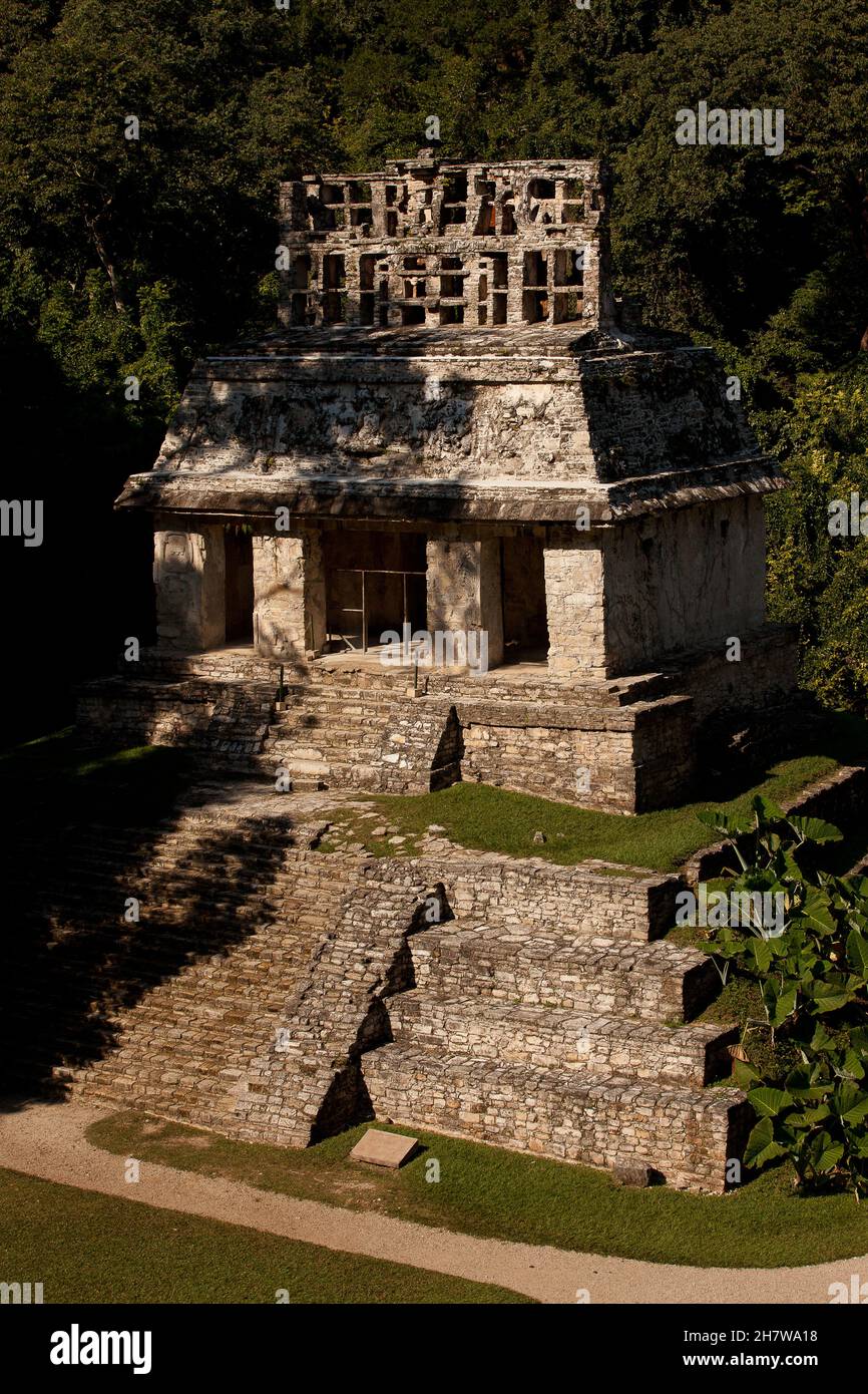 ancient mayan bas relief carvings and sculpture located on The palace ...