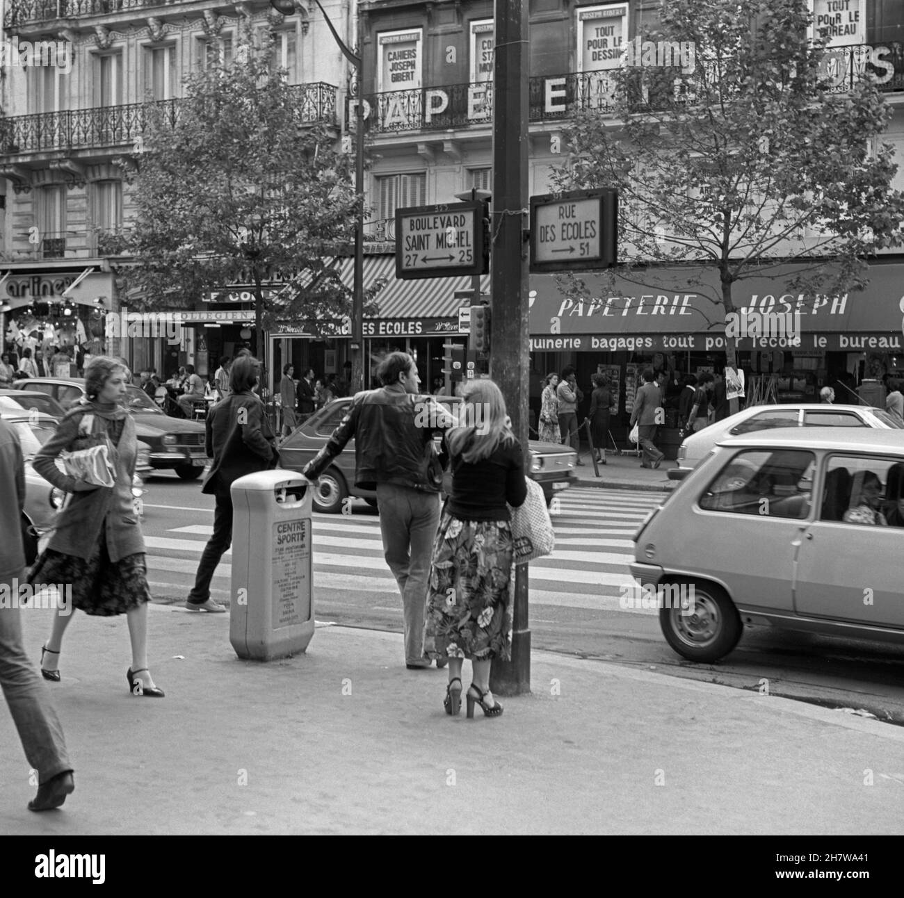 People on the street, Paris, France, 1978 Stock Photo - Alamy