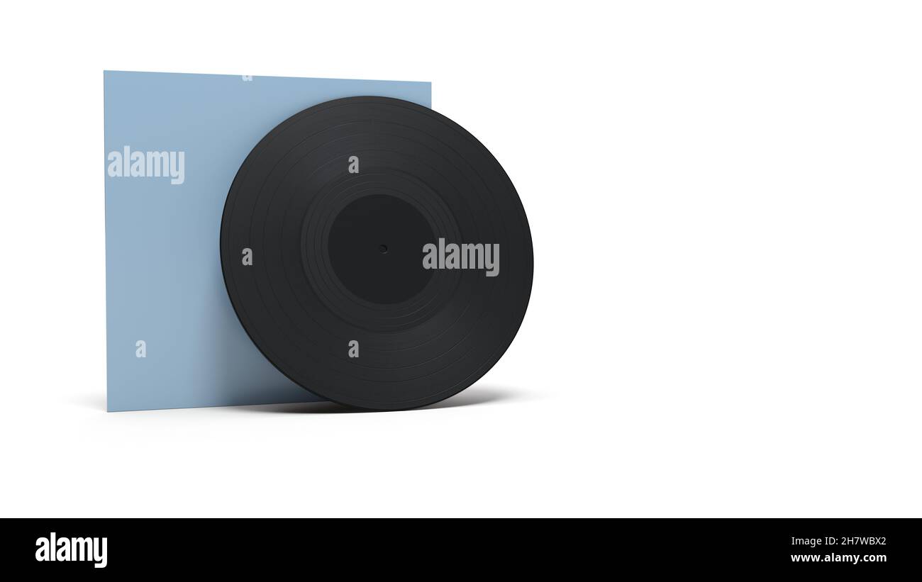 vinyl record on white background - 3D rendering Stock Photo - Alamy