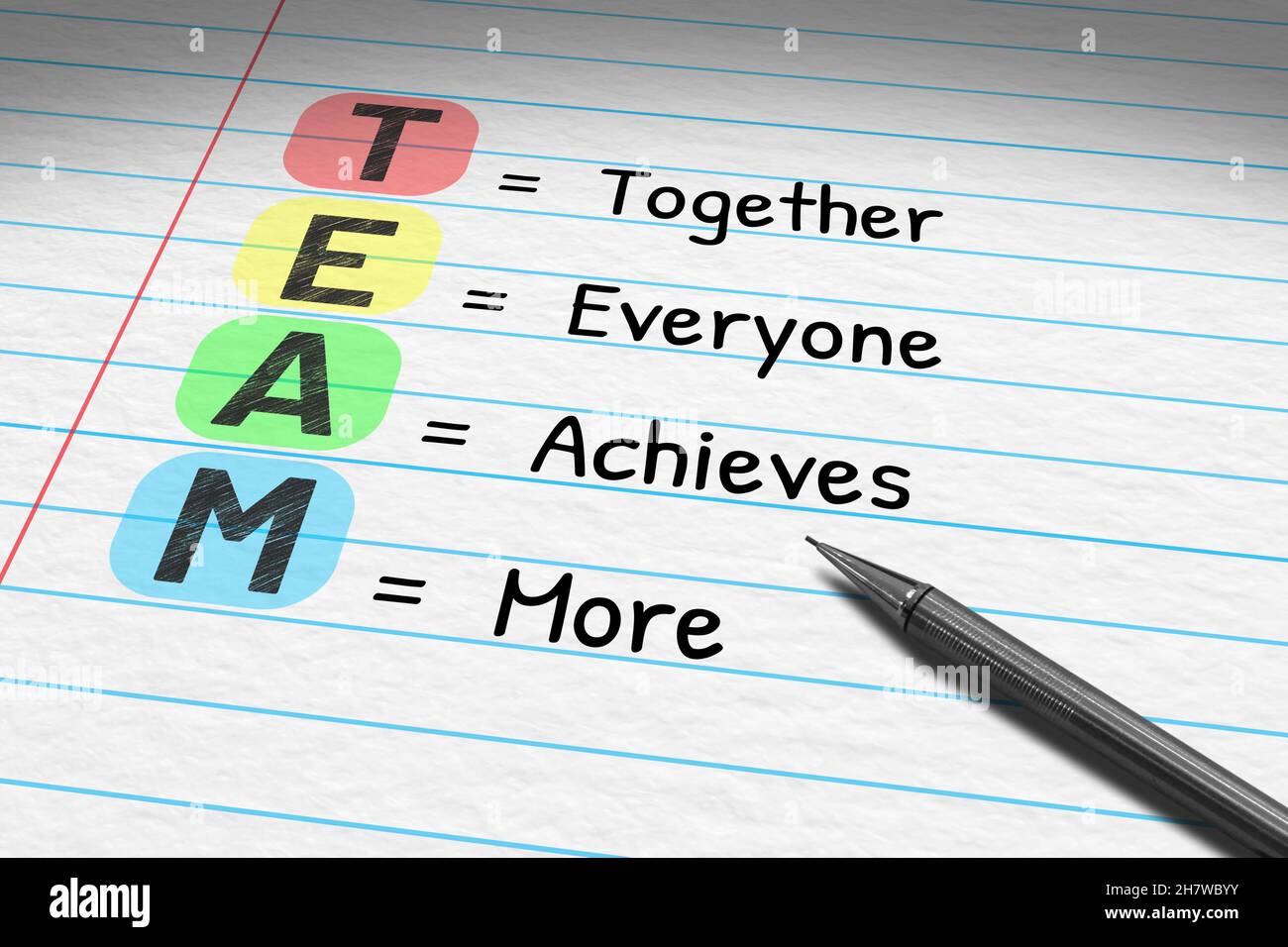 TEAM - Together Everyone Achieves More. 3D illustration of business ...