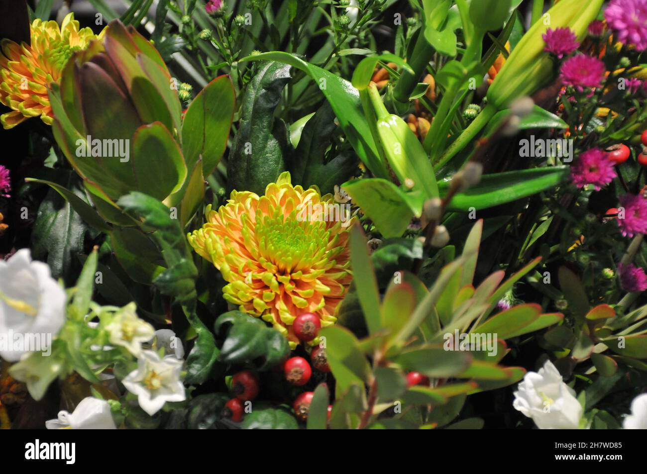 Copenhagen/Denmark./25 November 2021/ Flower bouquets display for sale ...