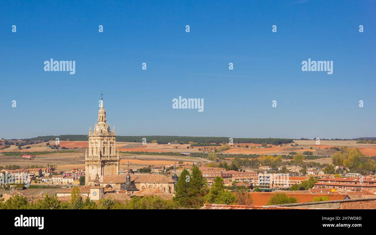 City skyline with the historic cathedral of Burgo de Osma, Spain Stock ...