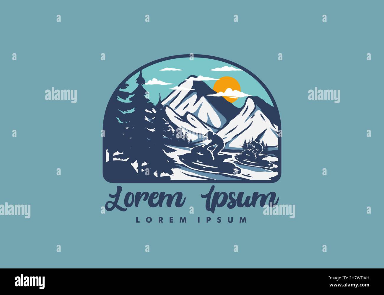 Snow jet ski illustration graphic design Stock Vector Image & Art - Alamy