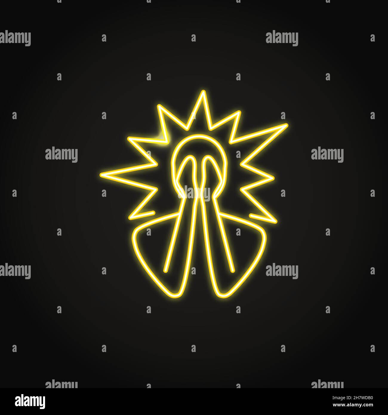 Neon panic attack icon in line style. Mental disorder symbol. Vector ...
