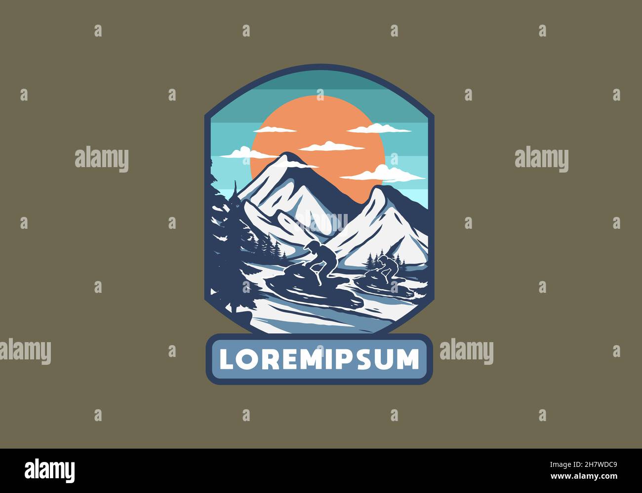 Snow jet ski illustration graphic design Stock Vector Image & Art - Alamy