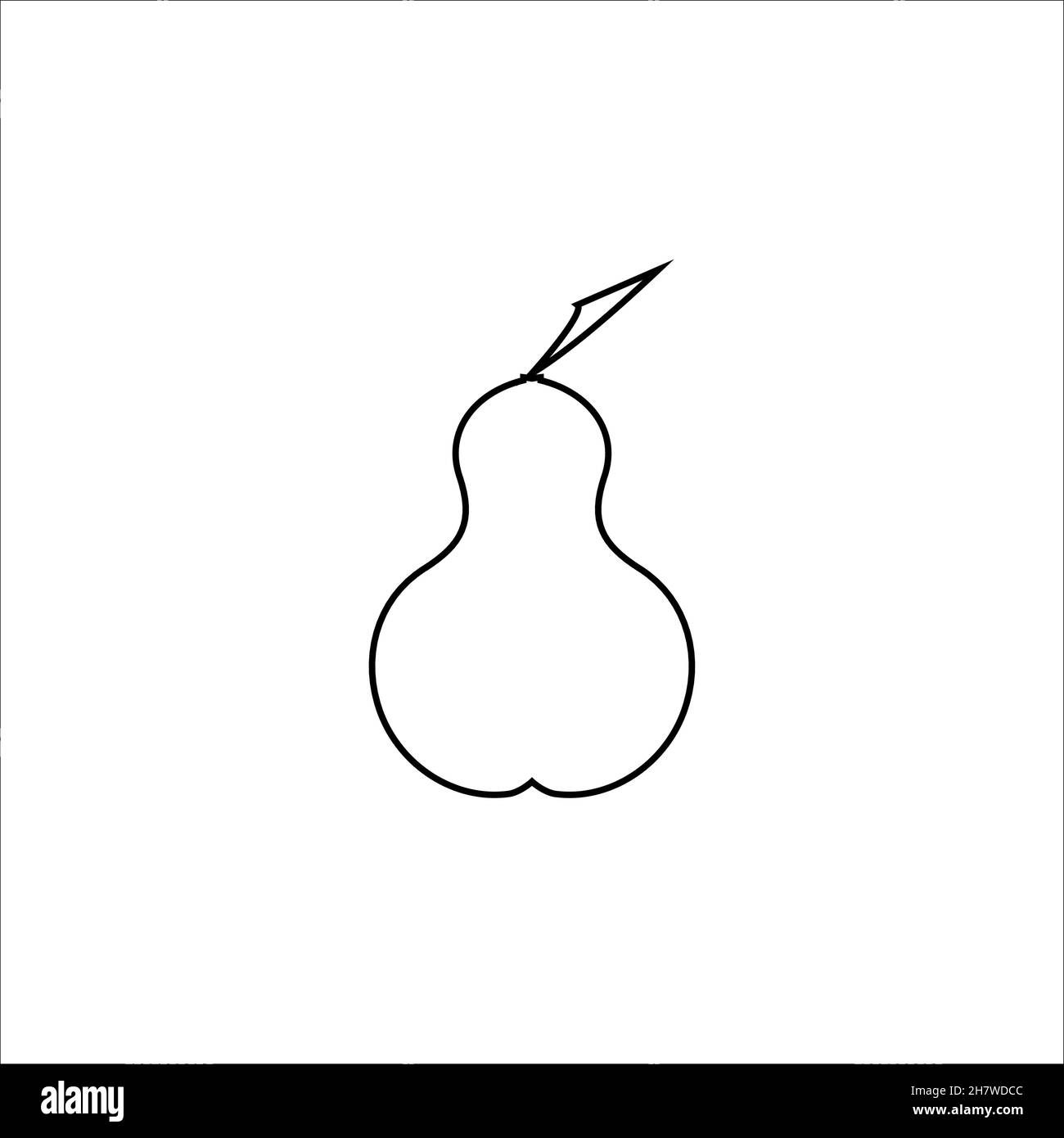 Pear line icon. Simple style fruit juice company poster background ...