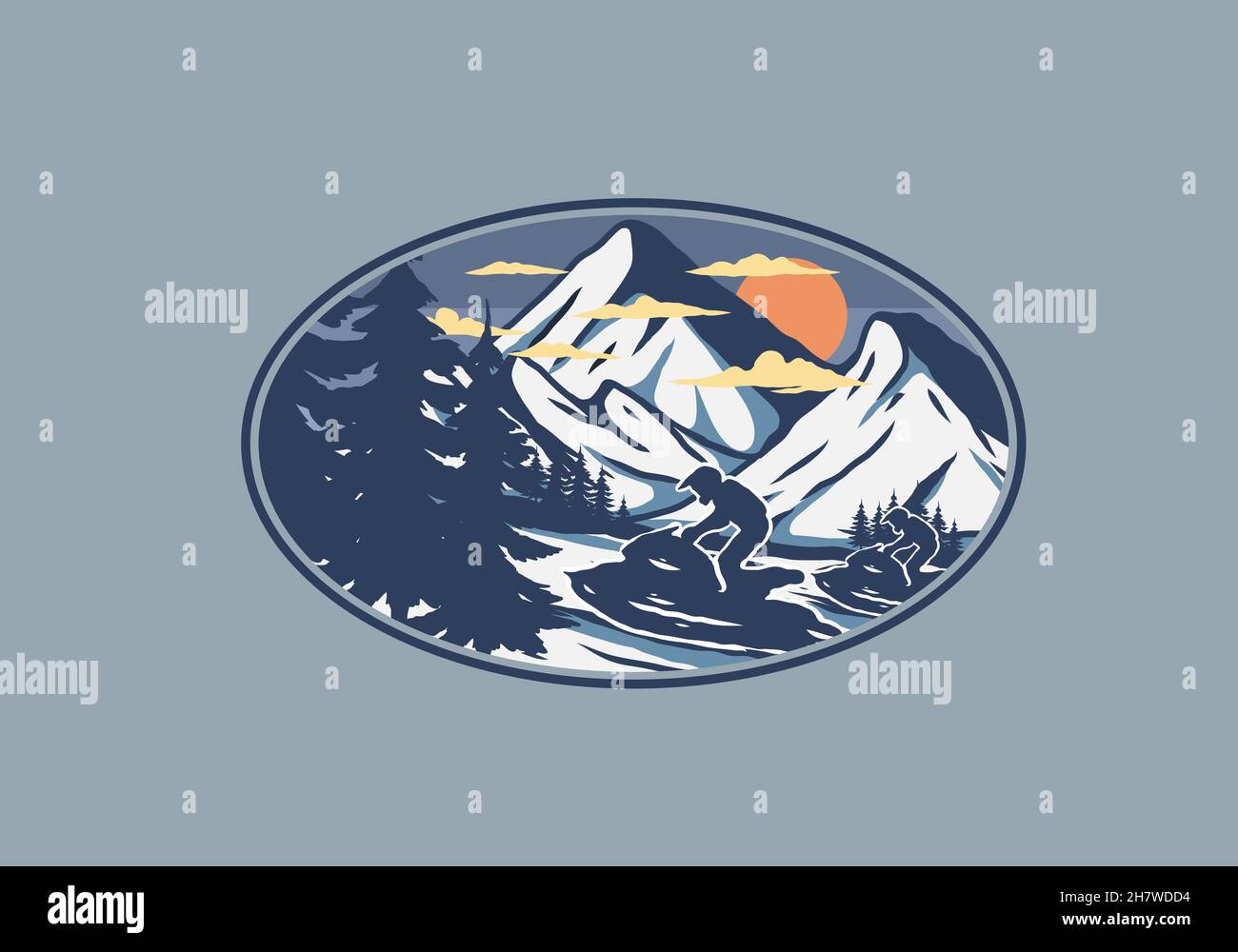 Snow jet ski illustration graphic design Stock Vector Image & Art - Alamy