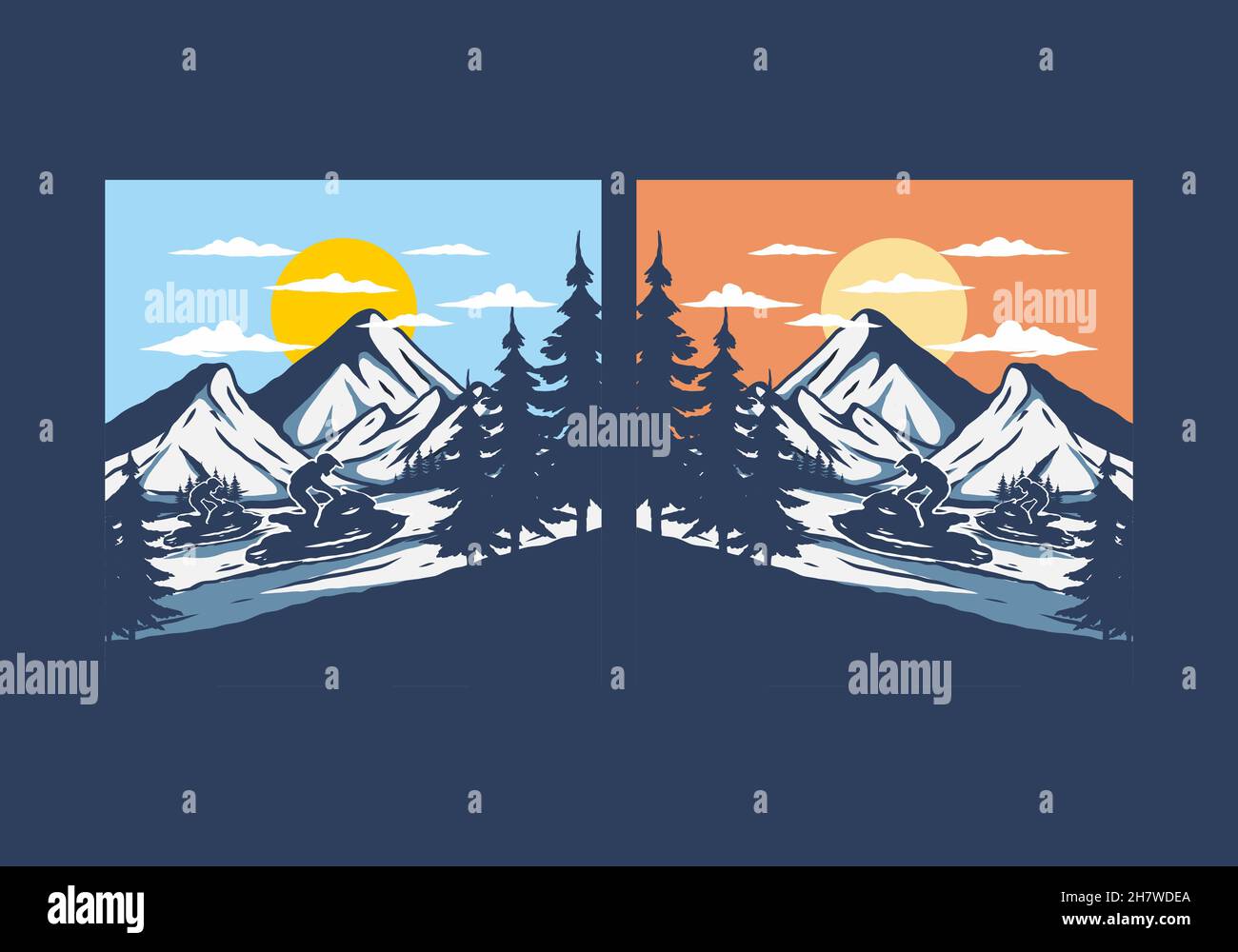 Snow jet ski illustration graphic design Stock Vector Image & Art - Alamy