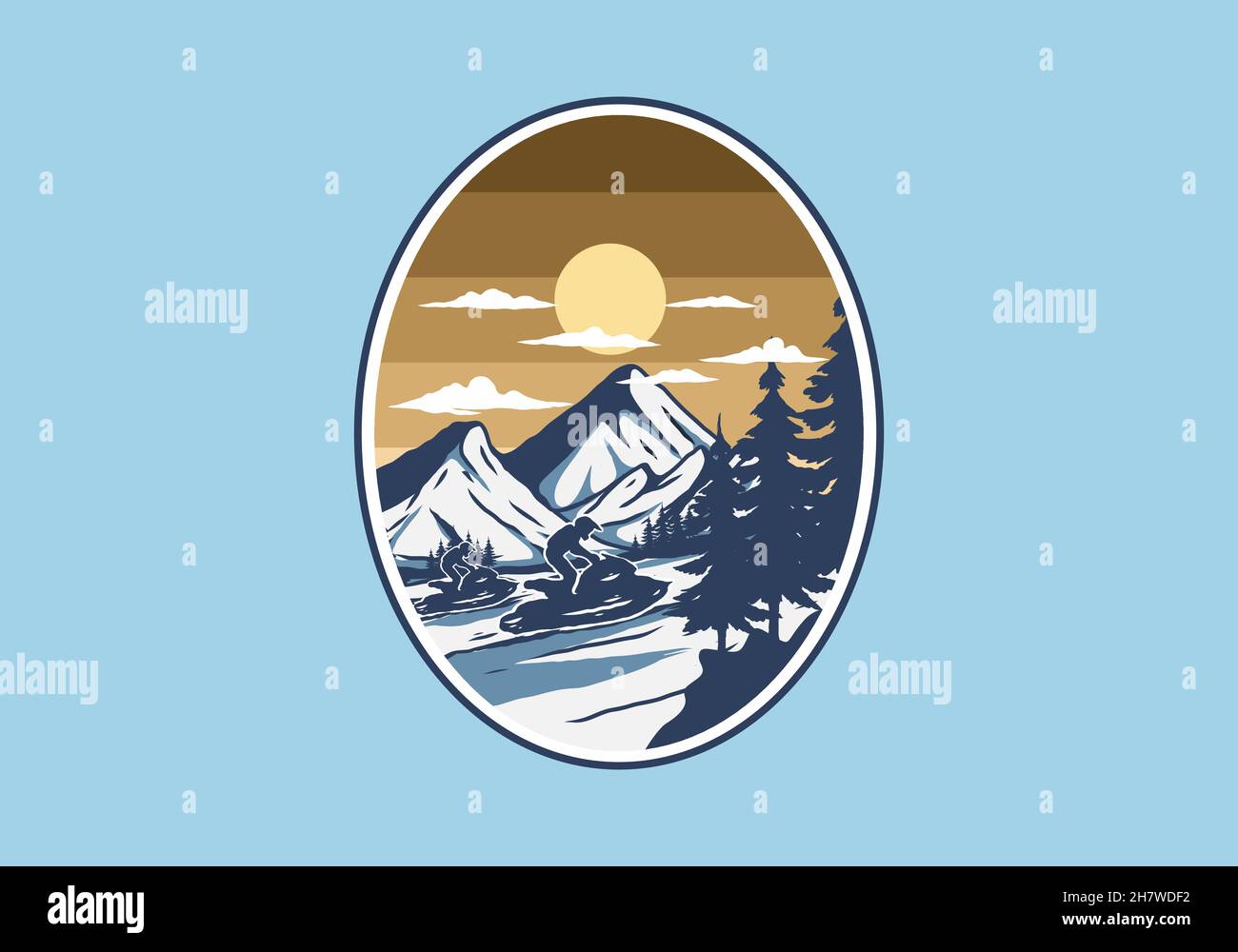 Snow jet ski illustration graphic design Stock Vector Image & Art - Alamy