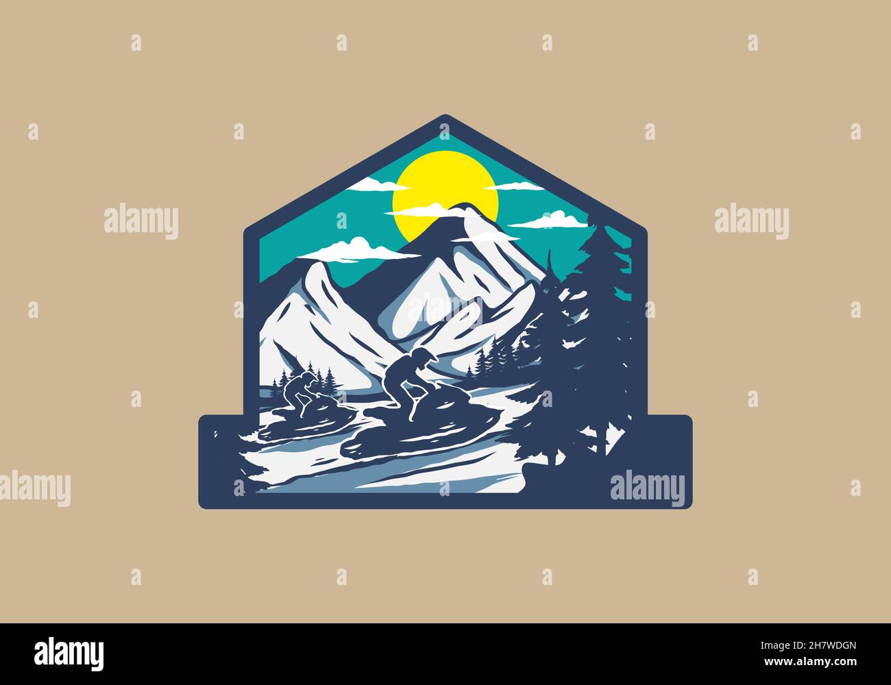 Snow jet ski illustration graphic design Stock Vector Image & Art - Alamy