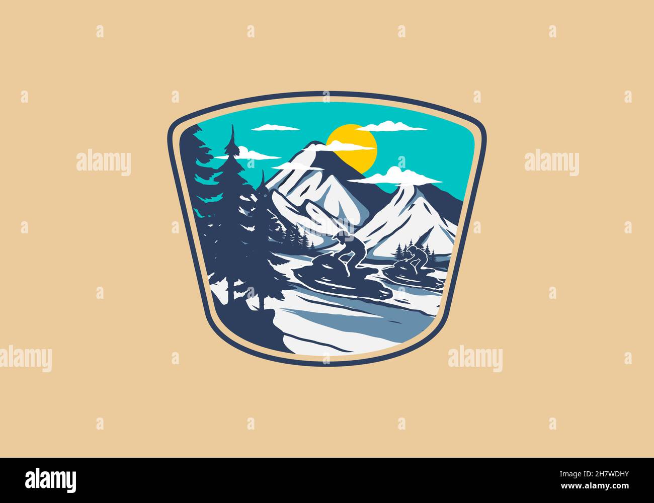 Snow jet ski illustration graphic design Stock Vector Image & Art - Alamy