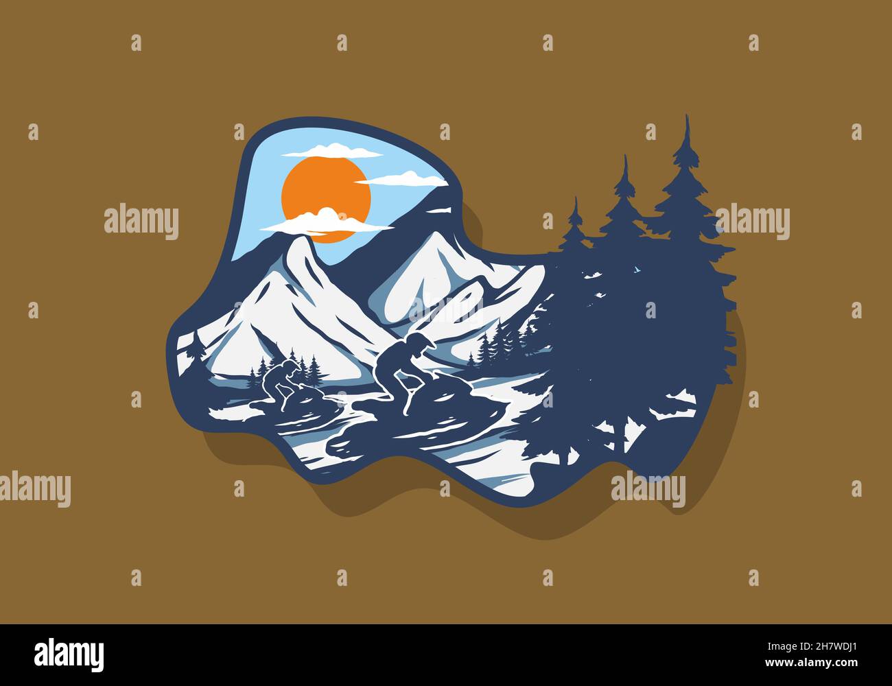 Snow jet ski illustration graphic design Stock Vector Image & Art - Alamy