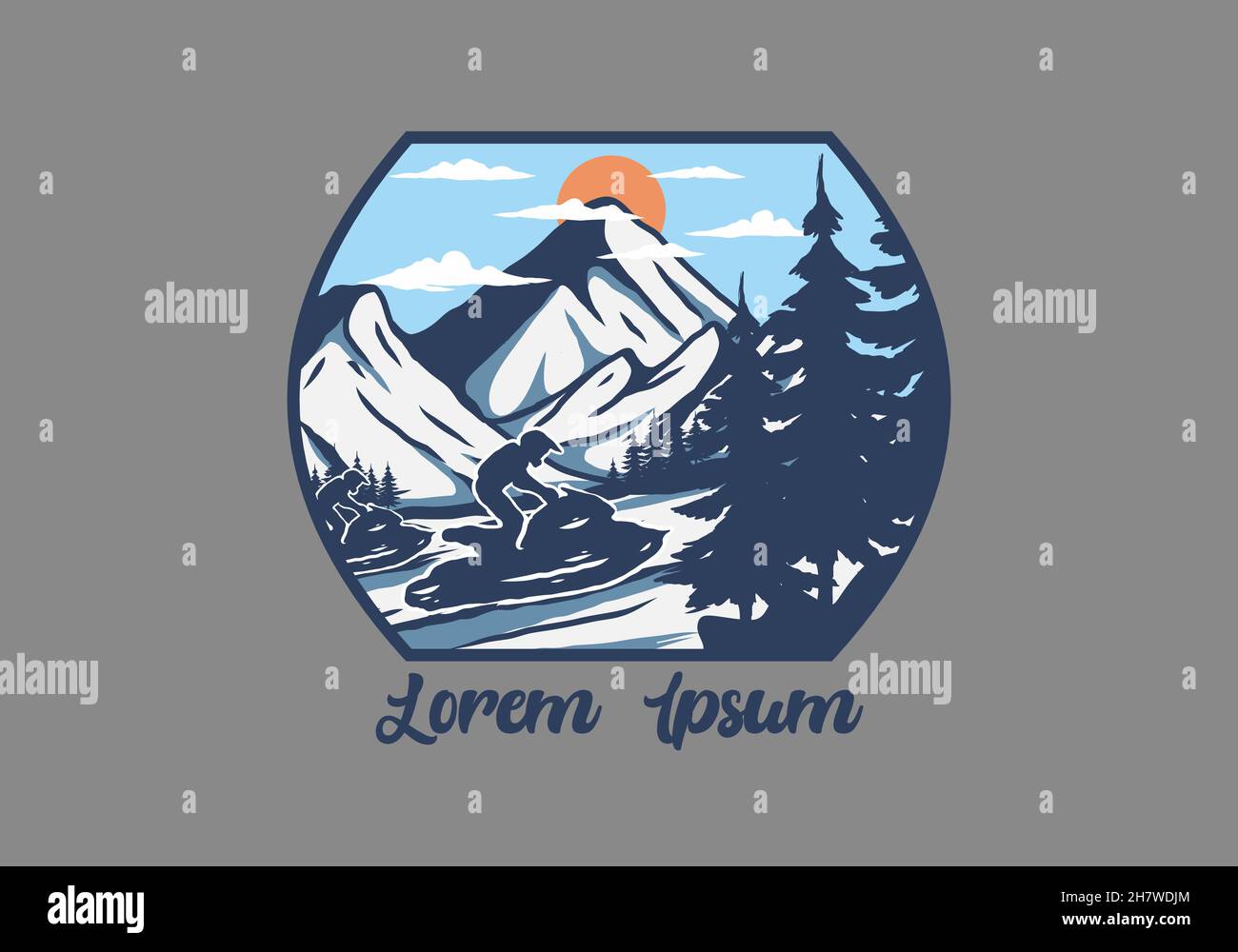 Snow jet ski illustration graphic design Stock Vector Image & Art - Alamy