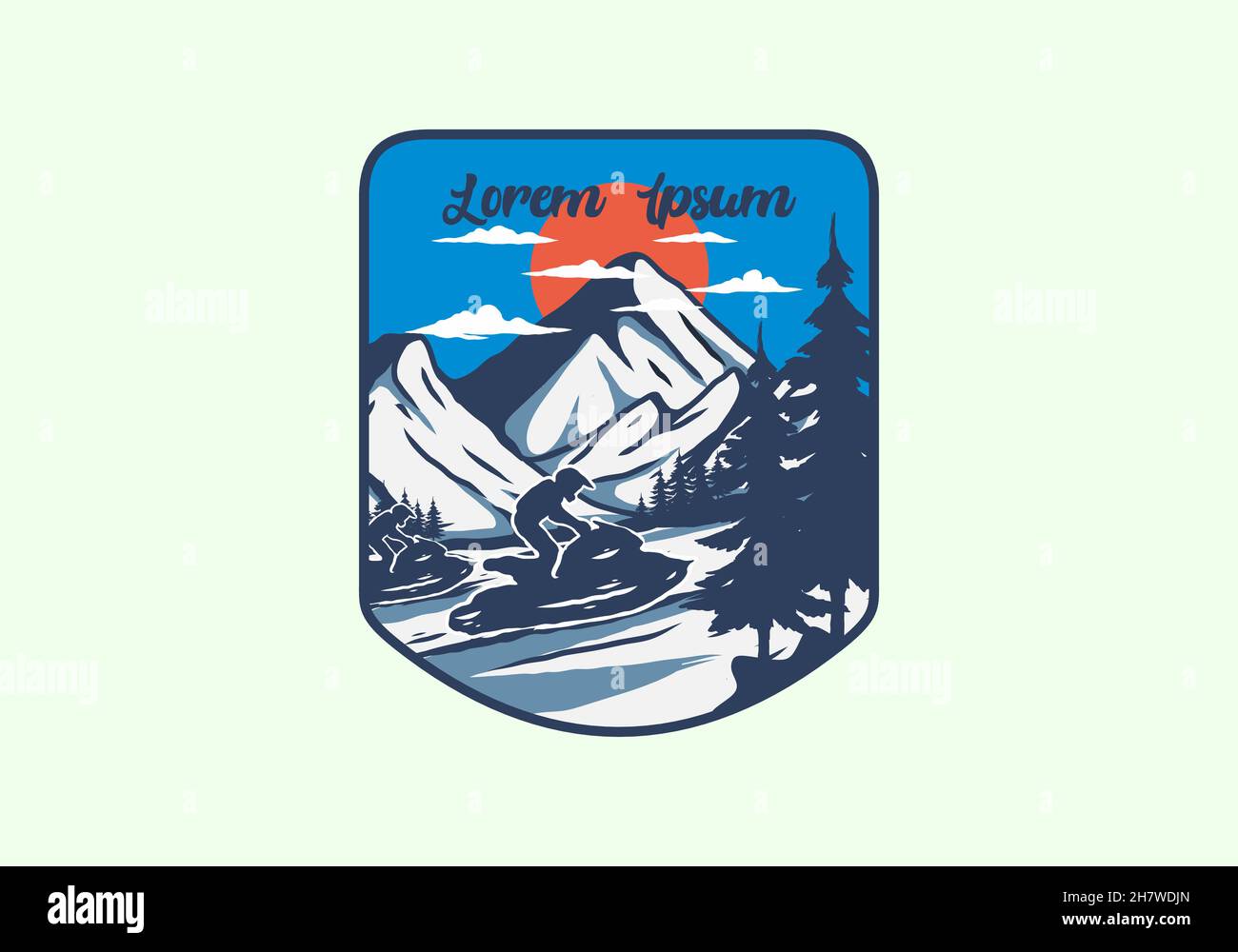 Snow jet ski illustration graphic design Stock Vector Image & Art - Alamy