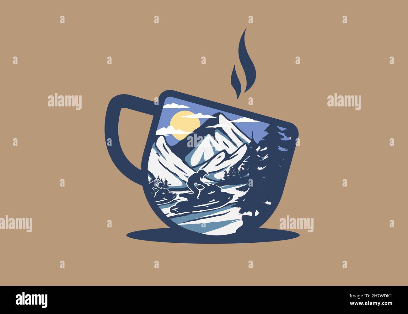 Snow jet ski illustration graphic design Stock Vector Image & Art - Alamy