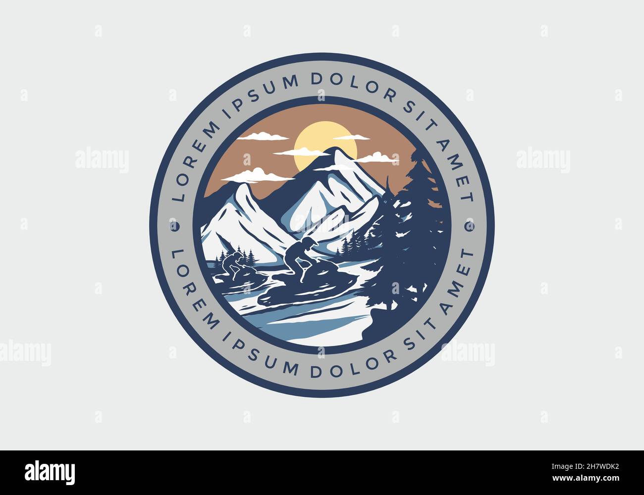 Snow jet ski illustration graphic design Stock Vector Image & Art - Alamy