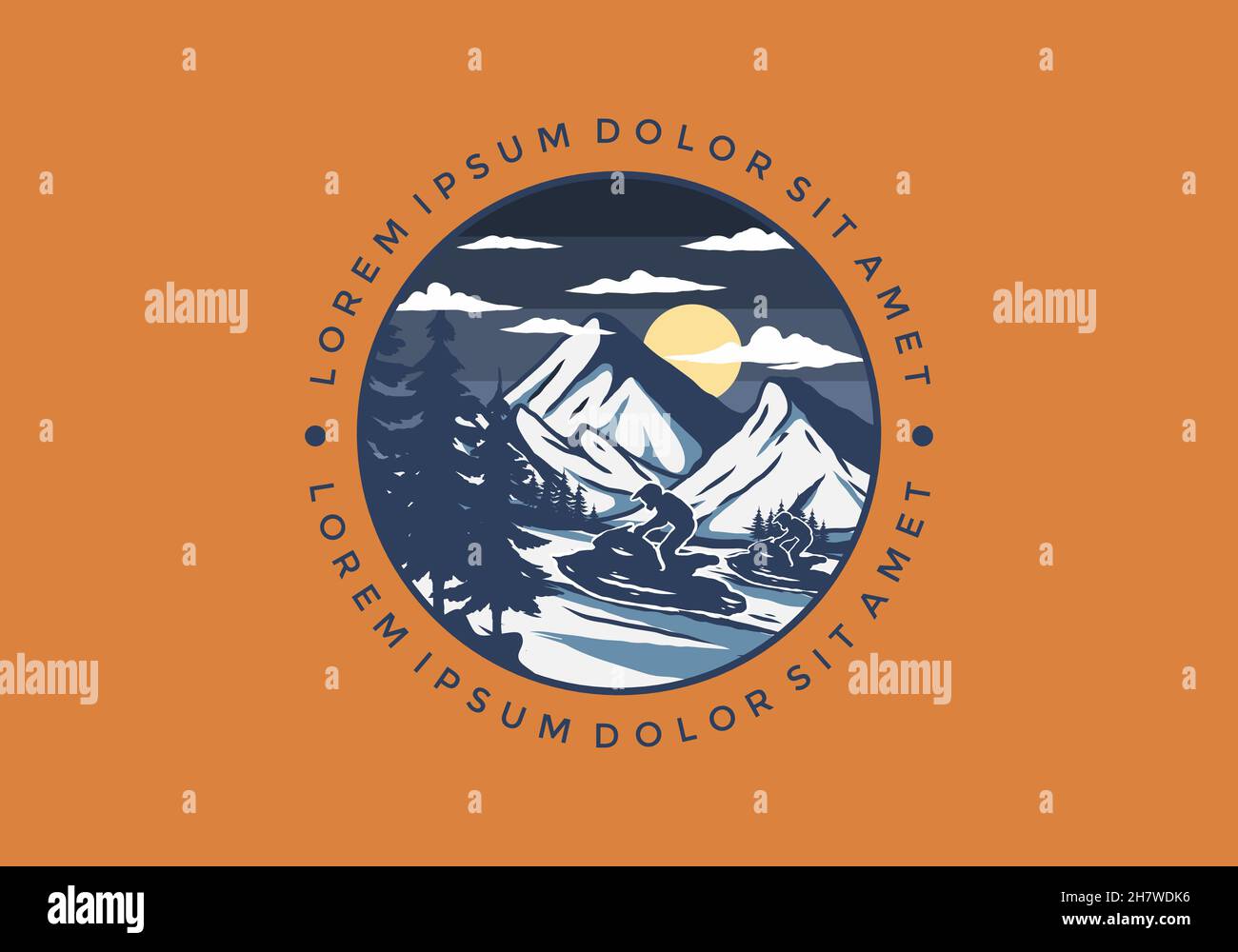 Snow jet ski illustration graphic design Stock Vector Image & Art - Alamy