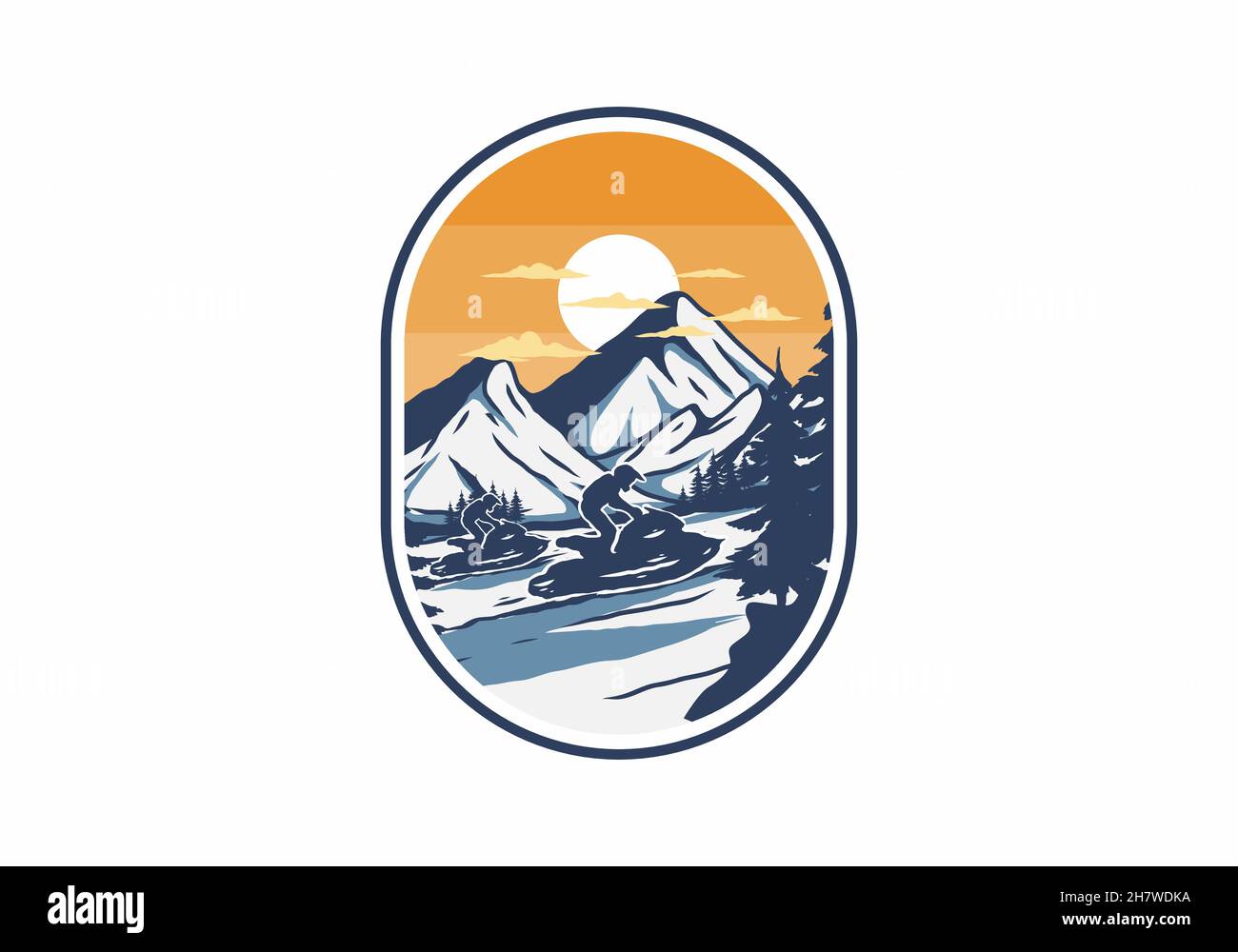 Snow jet ski illustration graphic design Stock Vector Image & Art - Alamy