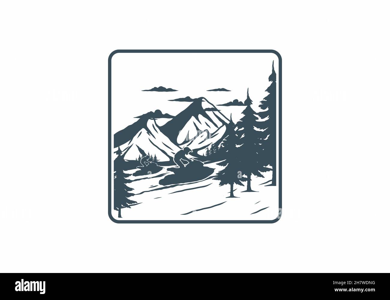 Snow jet ski illustration graphic design Stock Vector Image & Art - Alamy