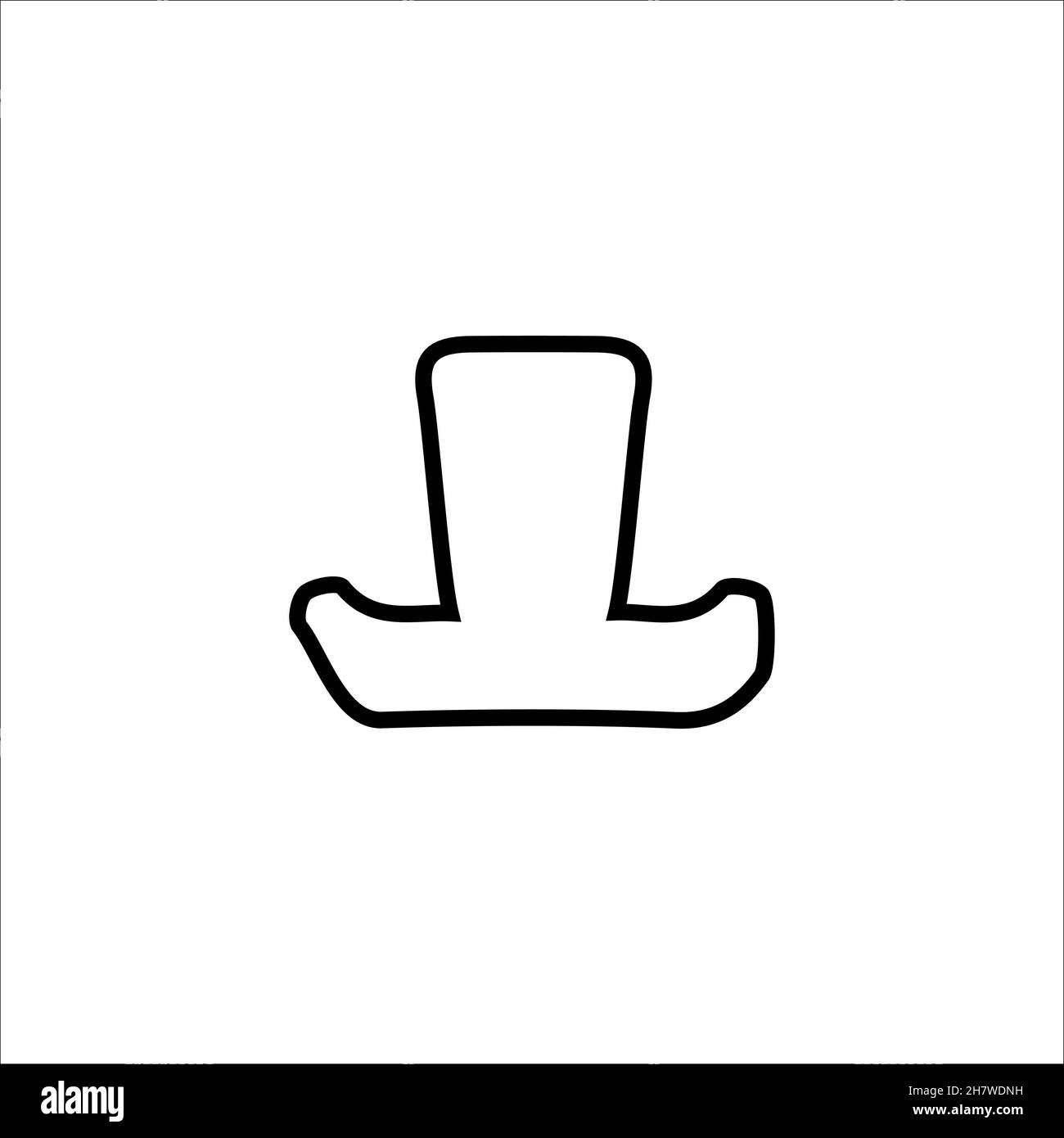 Magic hat line icon. Simple style magic event poster background symbol ...