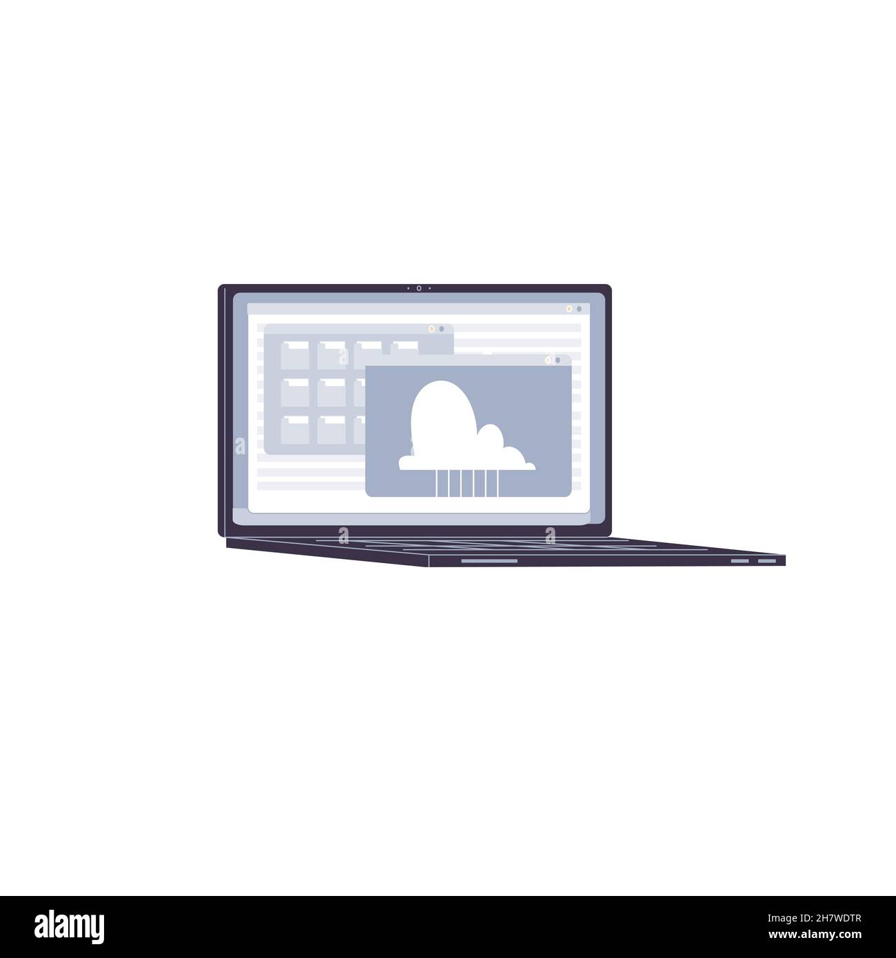 Flat cartoon laptop,electronic equipment,home appliances and modern ...