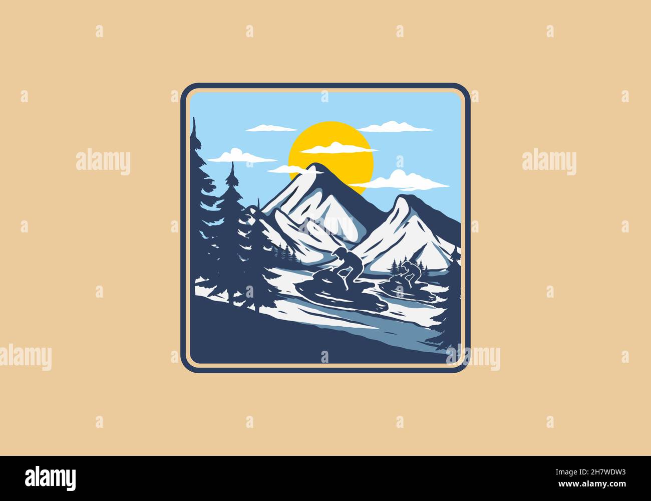 Snow jet ski illustration graphic design Stock Vector Image & Art - Alamy