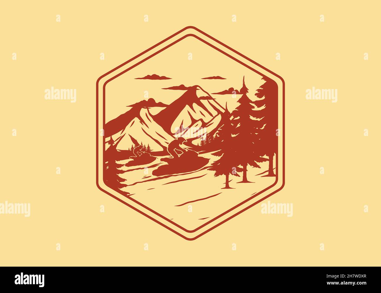 Snow jet ski illustration graphic design Stock Vector Image & Art - Alamy