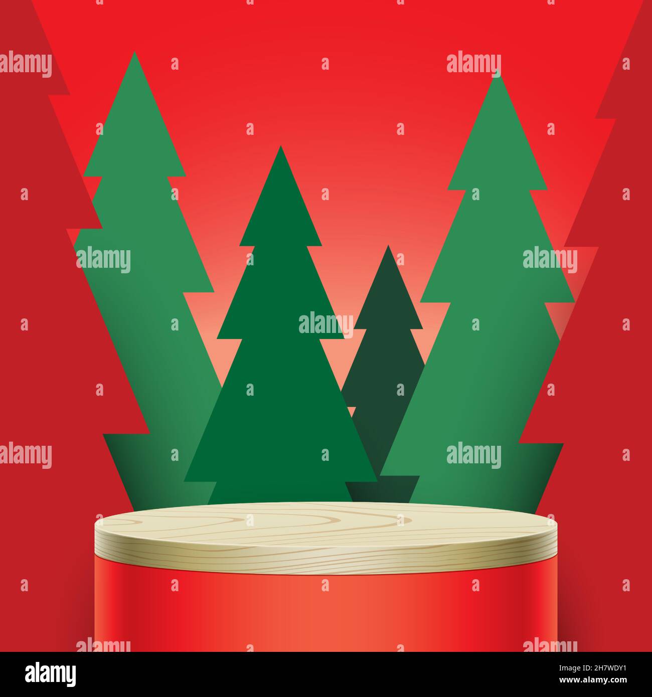 Christmas tree display red Stock Vector Images - Alamy